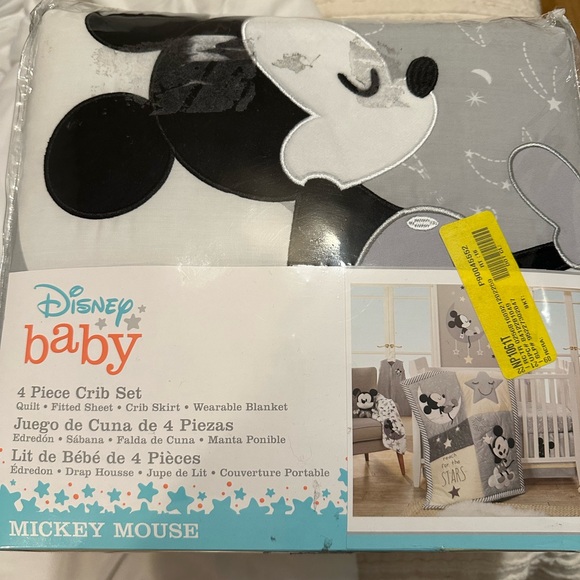 Disney | Bedding | Mickey Mouse 4piece Crib Bedding Set Gray | Poshmark